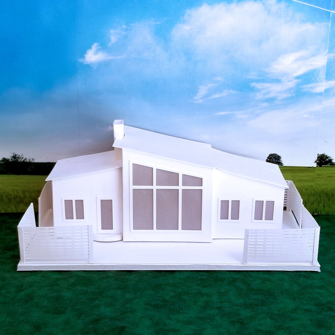 Mid-century Modern: Pre-cut House Kit to Make Your Own Miniature Putz ...