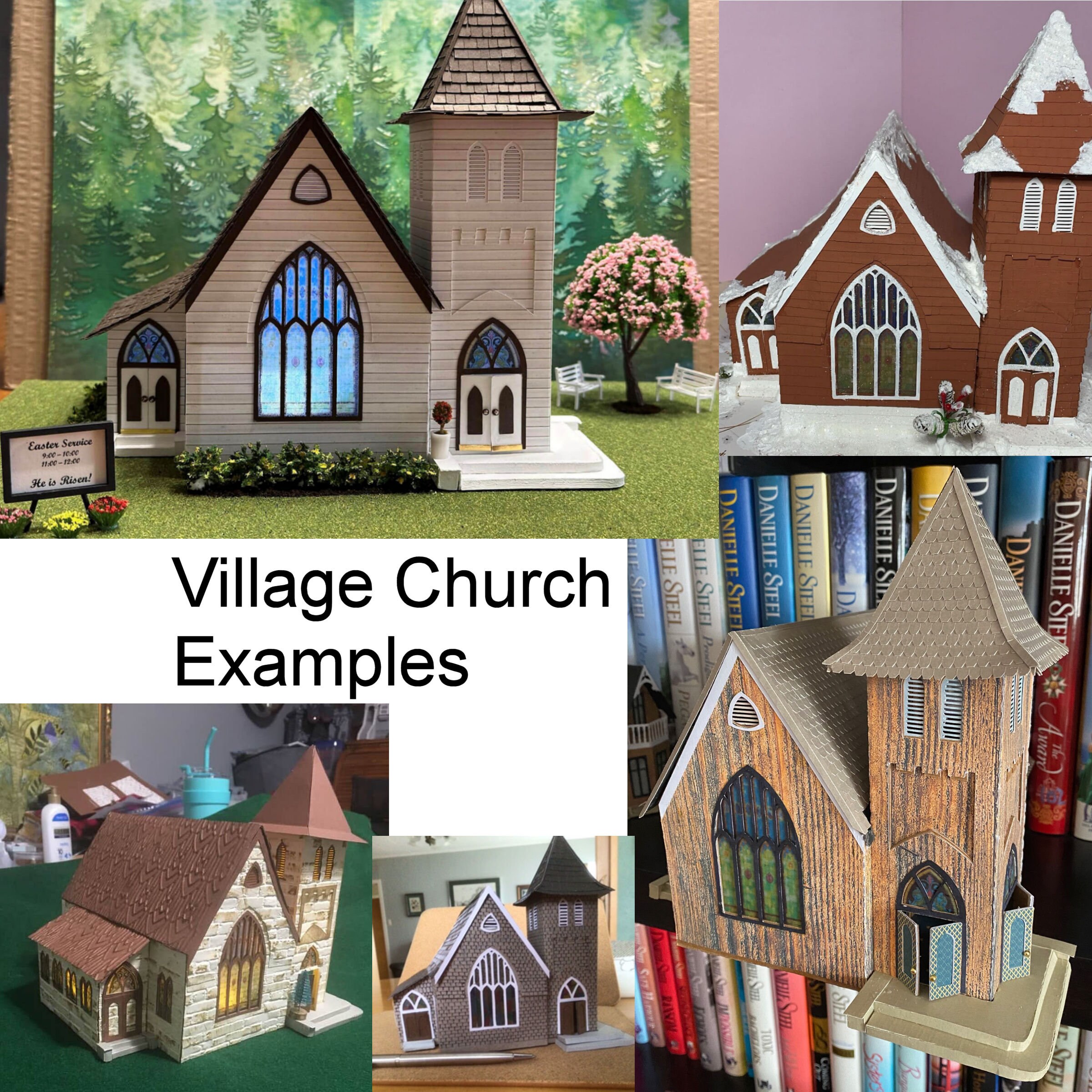 Village Church: Pre-cut Building Kit to Make Your Own Miniature Putz ...