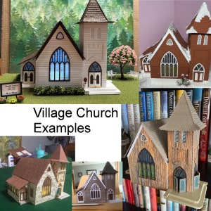 Village Church: Svg/dxf/studio3 Miniature Putz Building Pattern - Etsy