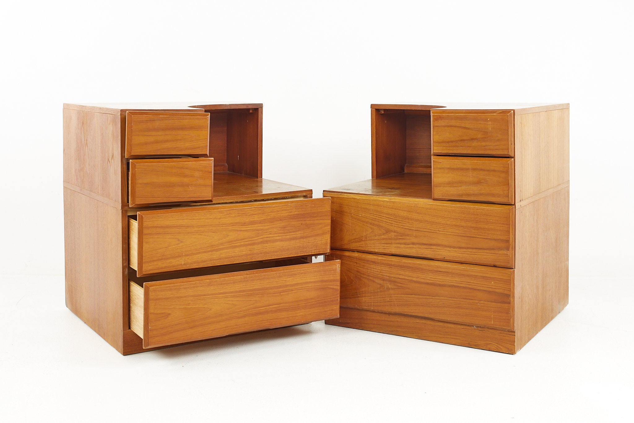 Dixie Scova Mid Century Teak Nightstands A Pair Mcm Etsy