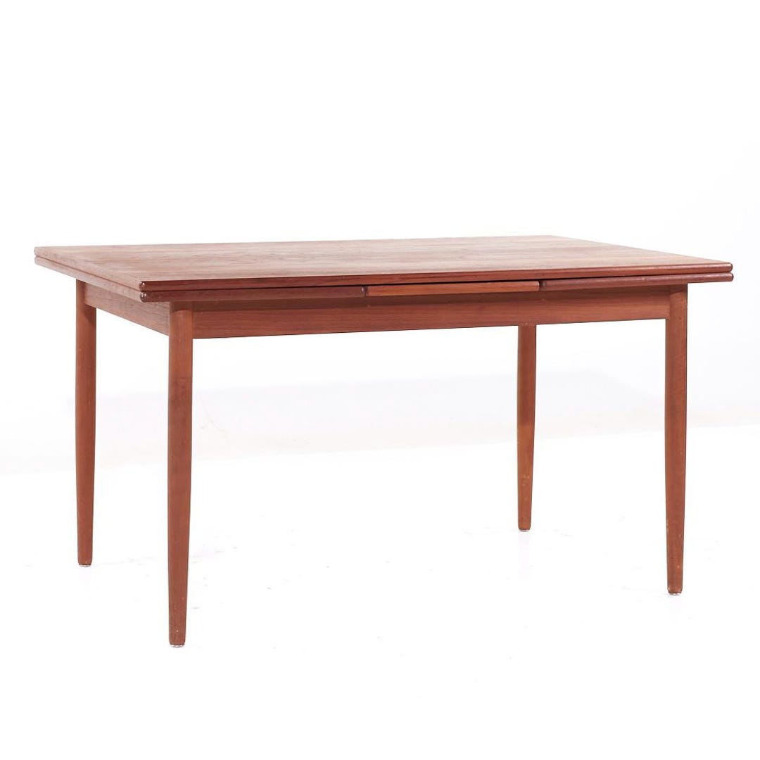 Kurt Ostervig Style Mid Century Teak Hidden Leaf Dining Table - Mcm - Etsy