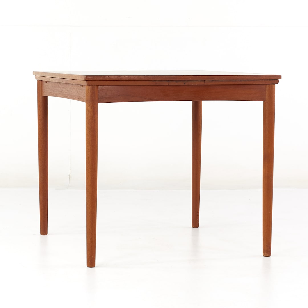 Mid Century Teak Hidden Leaf Game Table - Mcm - Etsy