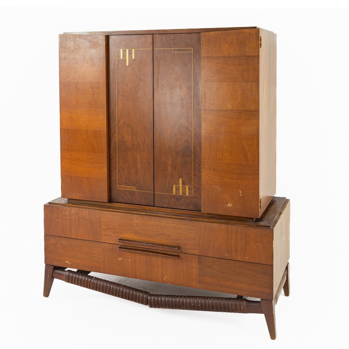 Albert Parvin Style Mid Century Walnut Highboy Dresser - Etsy