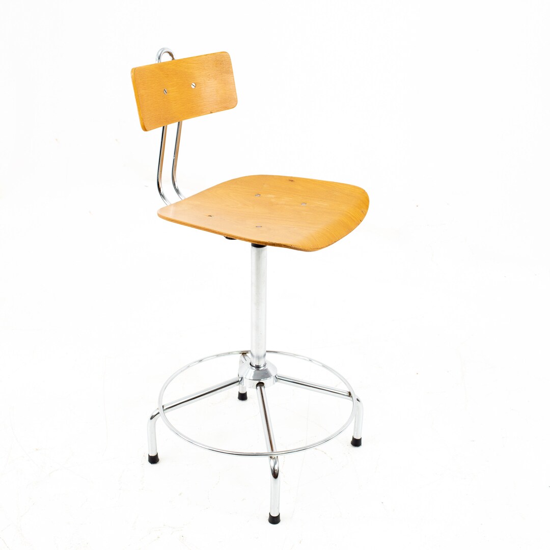 Bieffe Mid Century Italian Blonde and Chrome Drafting Counter - Etsy