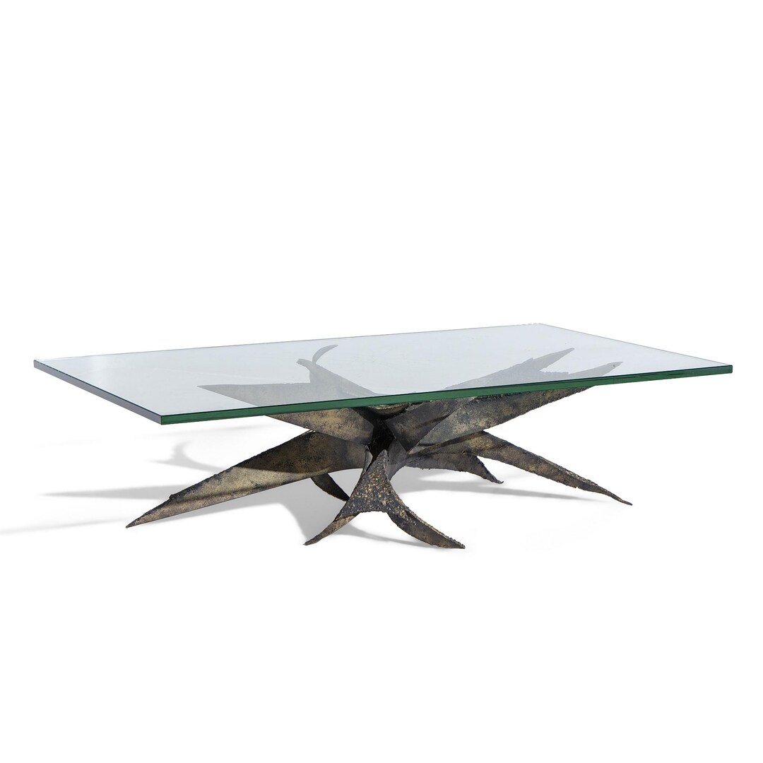 Silas Seandel Brutalist Mid Century Torch Cut Steel Coffee Table - Mcm ...