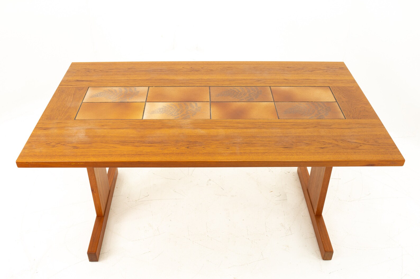 Mid Century Modern Teak Dining Table With Tile Inlay Mcm - Etsy
