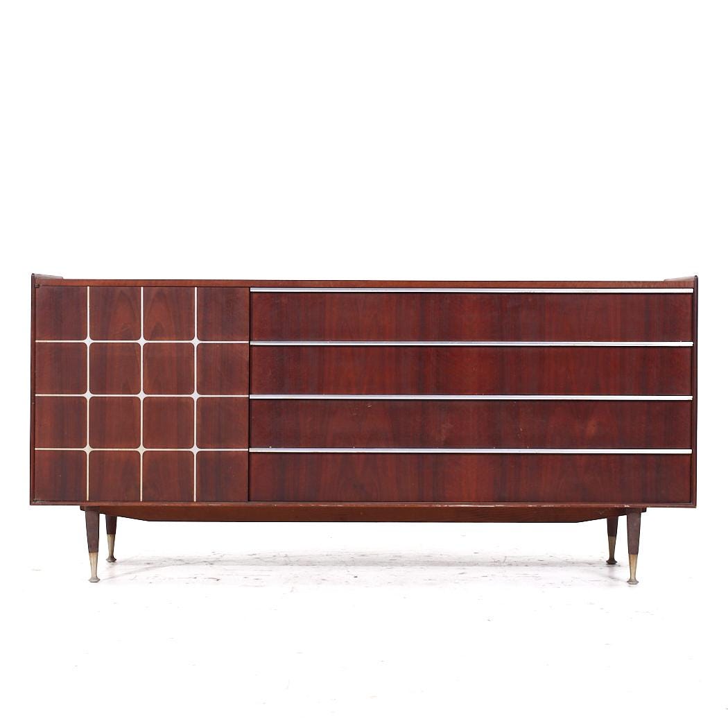Edmond Spence Mid Century Walnut and Aluminum Credenza Mcm - Etsy