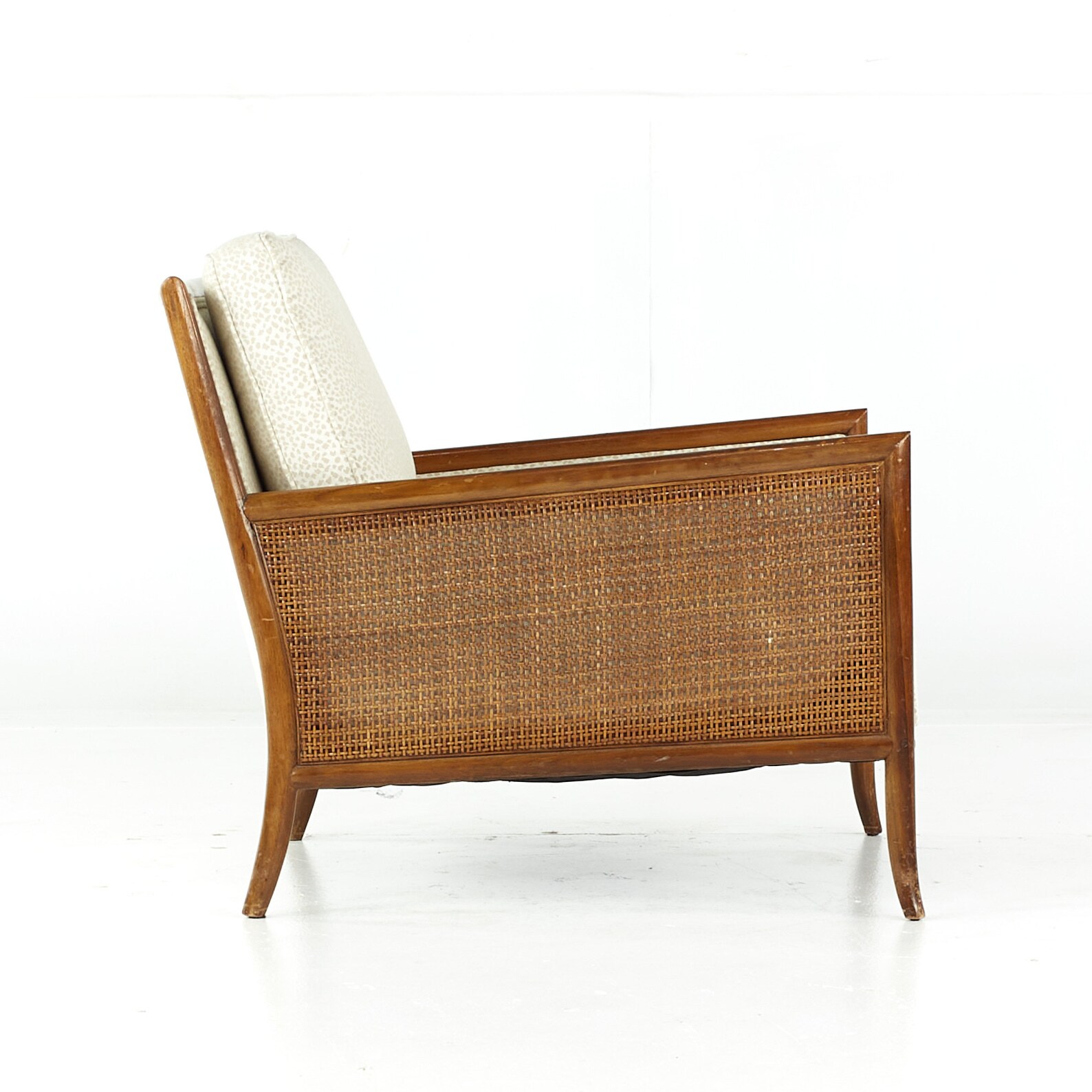 T.H. Robsjohn Gibbings Mid Century Cane Sided Lounge Chairs - Etsy