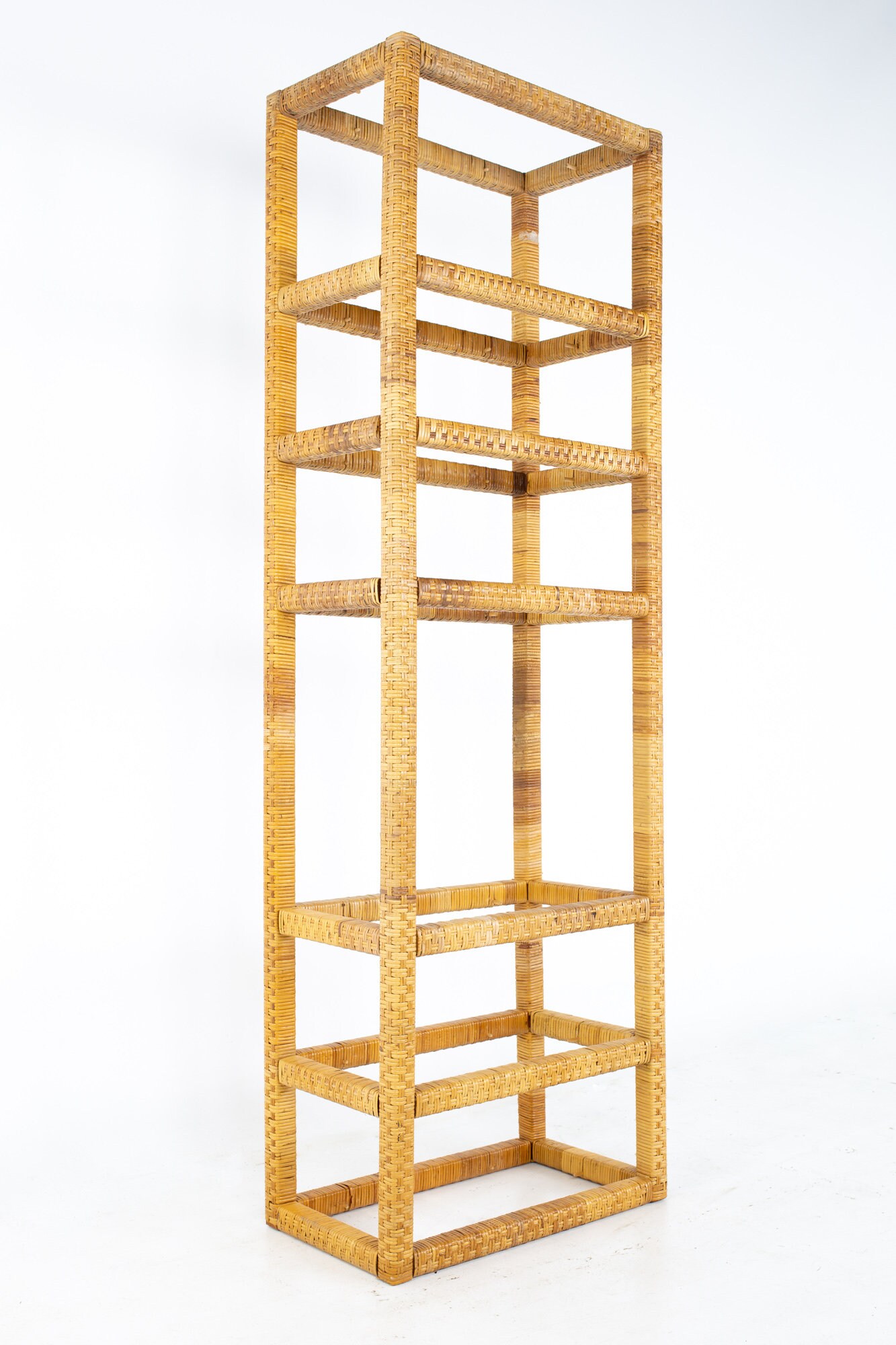 Mid Century Tall Cane and Glass Etagere Shelf Mcm Etsy UK