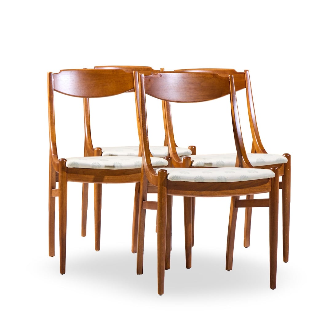 Barney Flagg for Drexel Parallel Mid Century Walnut Dining Chairs - Set ...
