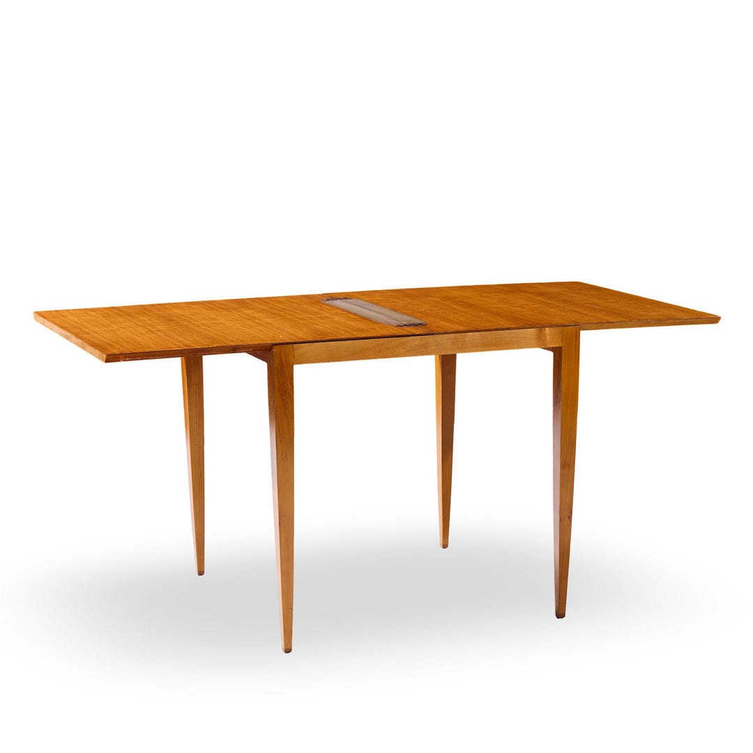 Gio Ponti for Singer & Son Teak and Brass Flip Top Expanding Game ...