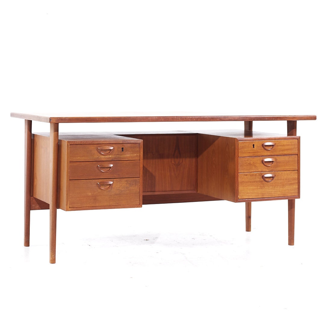 Peter Lovig Mid Century Teak Executive Desk Mcm - Etsy