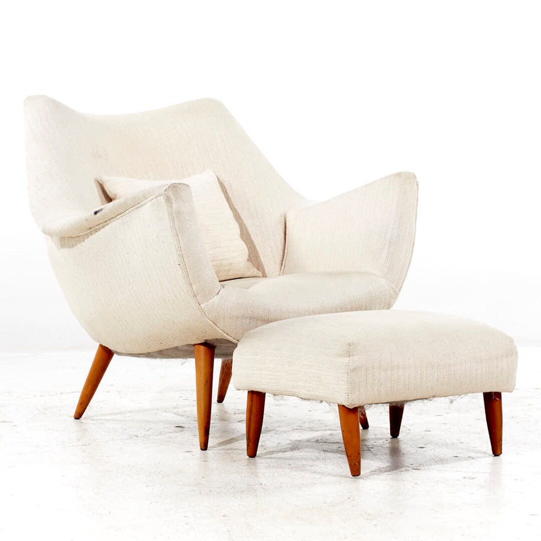 Lawrence Peabody for Selig Mid Century Holiday Lounge Chair With ...
