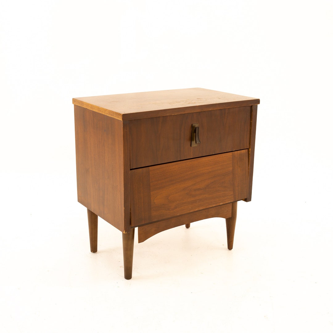 Mid Century Walnut Nightstand Mcm - Etsy