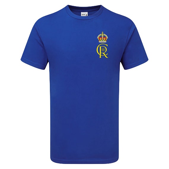 King Charles III Tshirt POCKET Coat of Arms Royal Monogram - Etsy