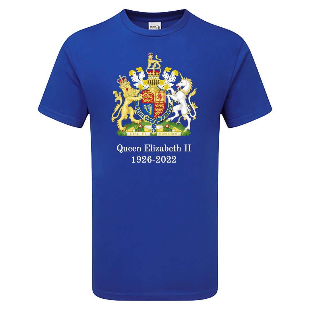 1926 - 2022 Queen Elizabeth II Tshirt LARGE Coat of Arms Mens - Etsy