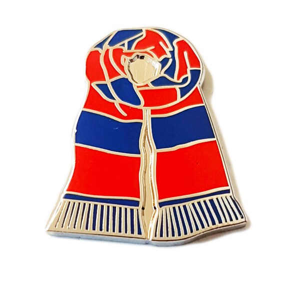 Royal Blue & Red Scarf Style PIN BADGE 25mm - Etsy