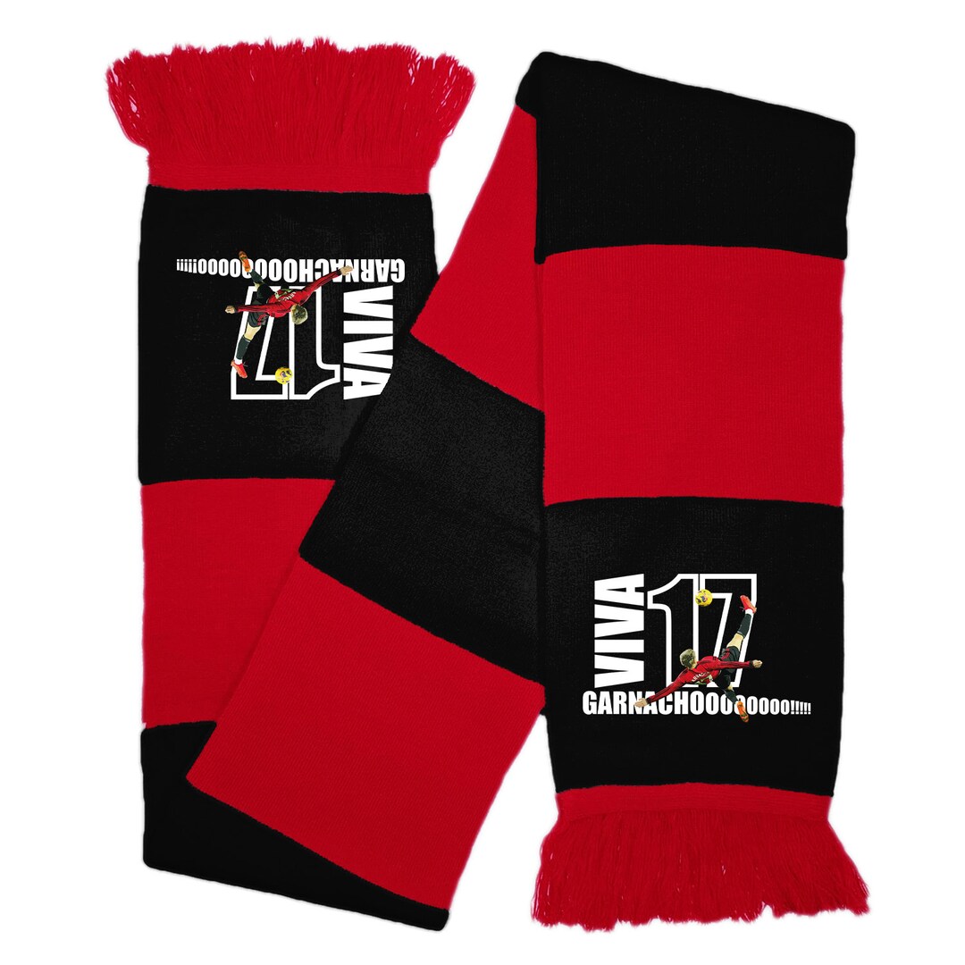 VIVA Garnacho! Bicycle Kick SCARF Fanmade Merchandise Printed Logo ...