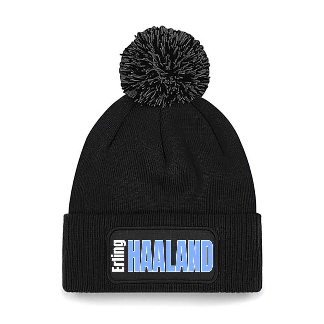 Manchester City Erling HAALAND Fanmade SKY Letters Bobble Hat Printed ...