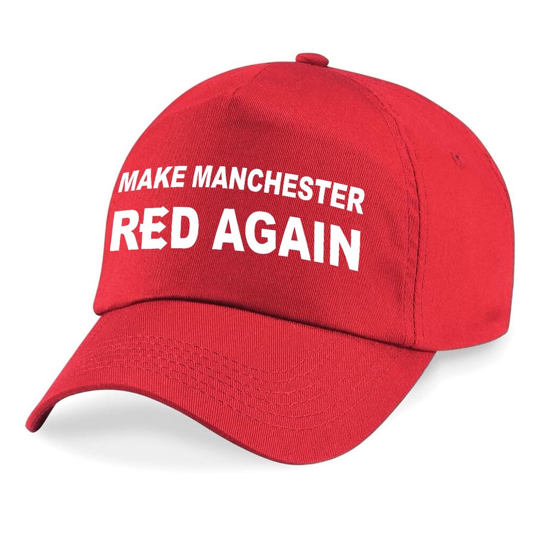 Make Manchester RED Again Cap Unofficial Merchandise Printed Logo MAGA ...