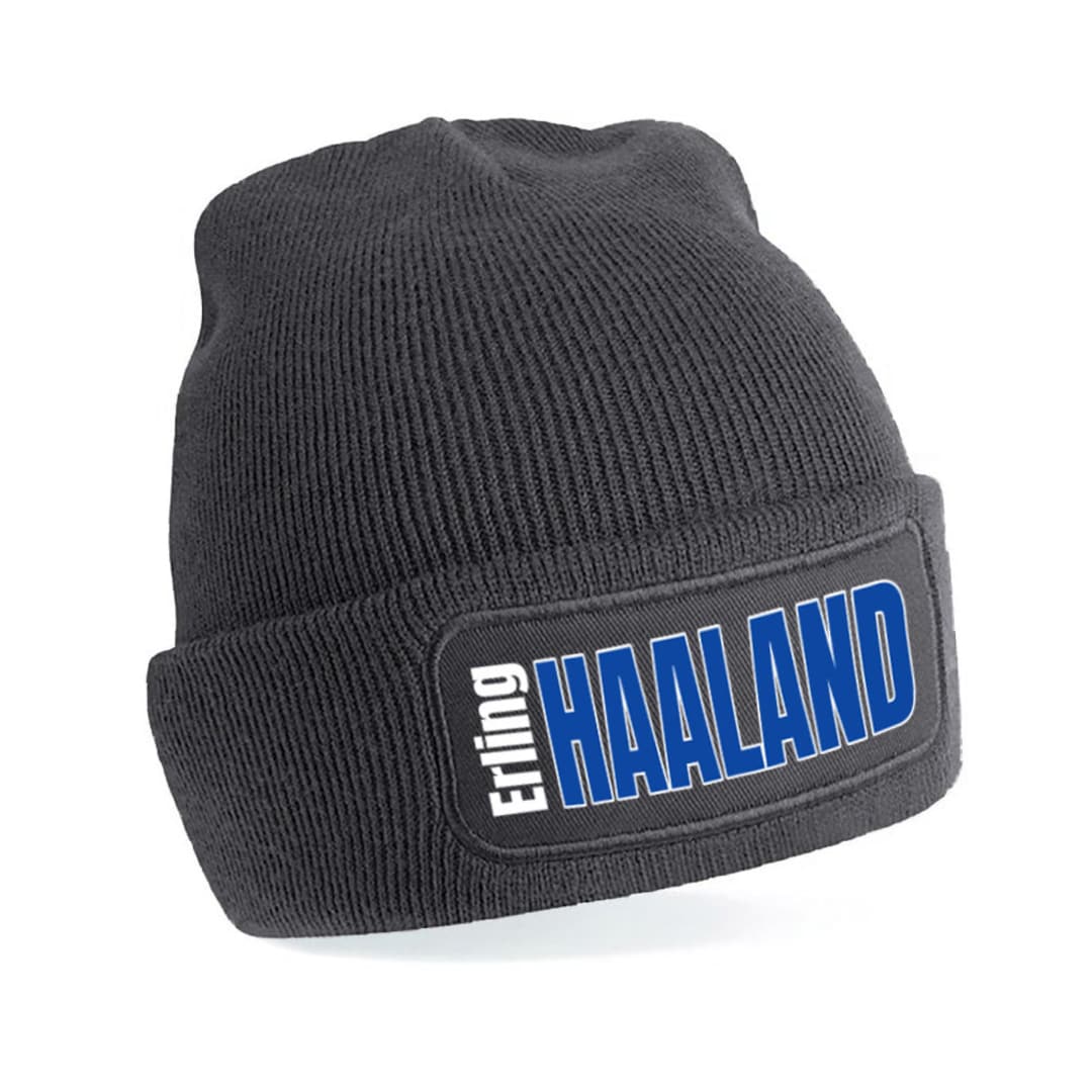 Manchester City Erling HAALAND Fanmade NAVY Letters Bronx Turn up Hat ...