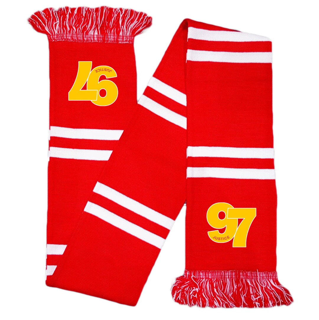 Liverpool Justice for 97 SCARF With Printed Logo Hillsborough Disaster ...
