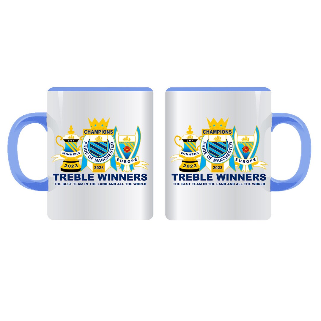 TREBLE Manchester City Trophies 2023 MUG Champions Winners Europe ...