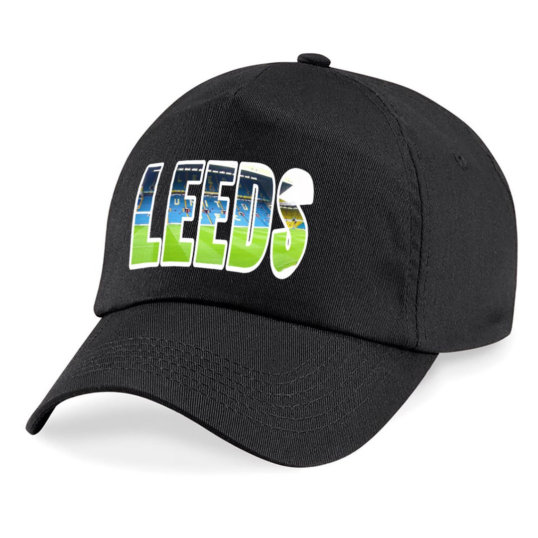 Leeds Fanmade Black CAP Printed Logo Stadium - Etsy