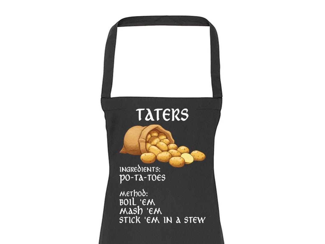 Taters Po-ta-toes Recipe Wizard Apron Unofficial Merchandise - Etsy