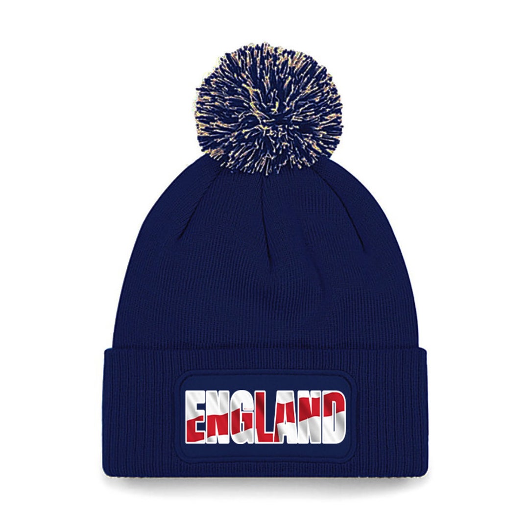 England Flag BOBBLE Hat Euro World Football Rugby Cup Team Printed Logo ...