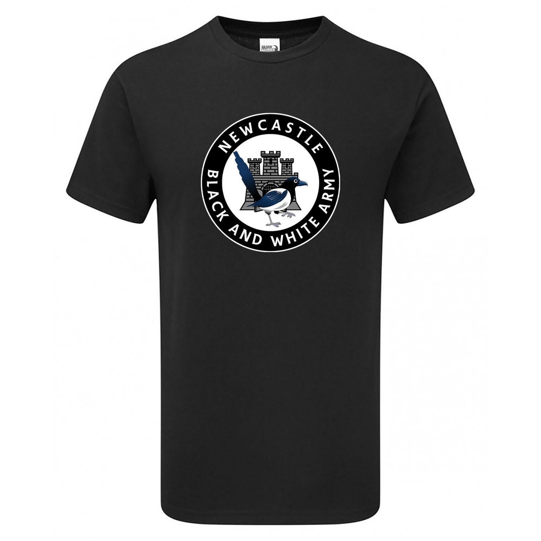 Newcastle Large CREST Tshirt Mens Fanmade Black and White Army - Etsy ...