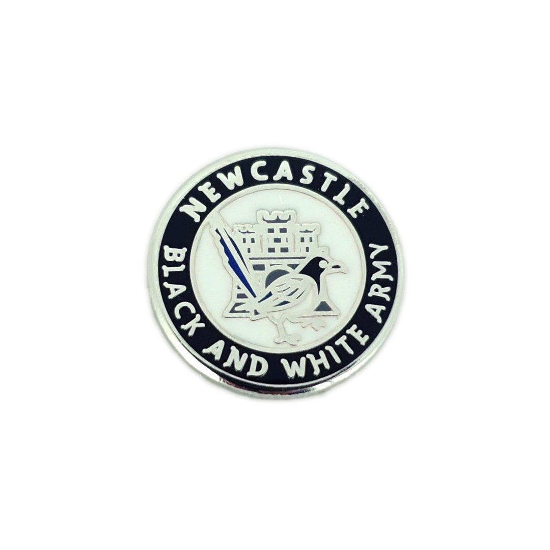 Newcastle Black & White Army BADGE Fanmade Merchandise Small Crest Pin ...