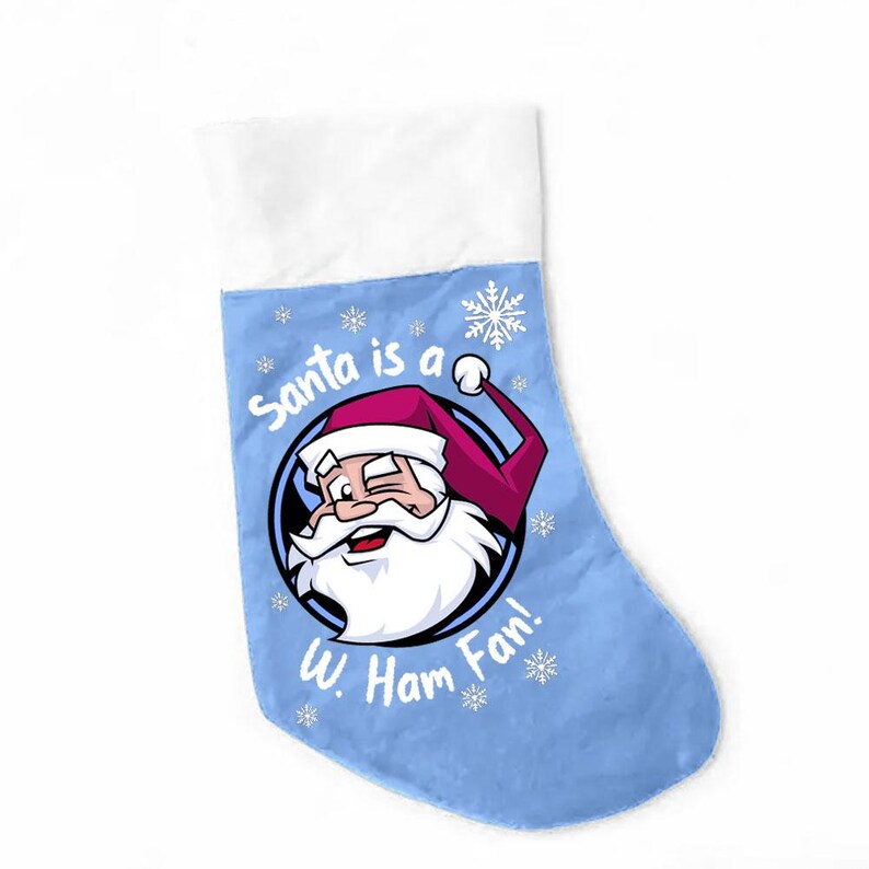 Santa is a W. Ham Fan! Stocking Fanmade Christmas Merchandise - Etsy UK