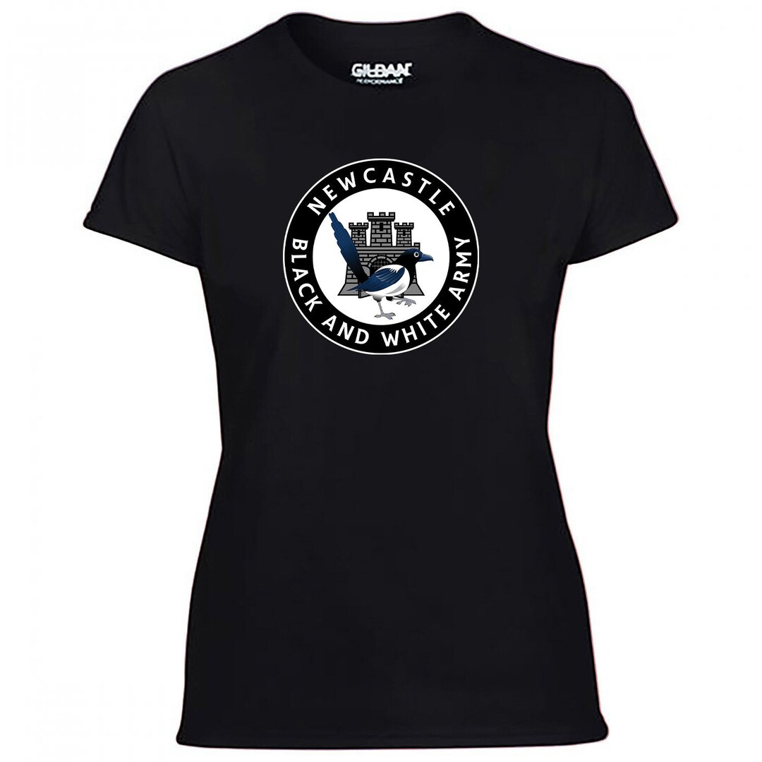 Newcastle Large CREST Tshirt Womens Fanmade Black and White Army - Etsy