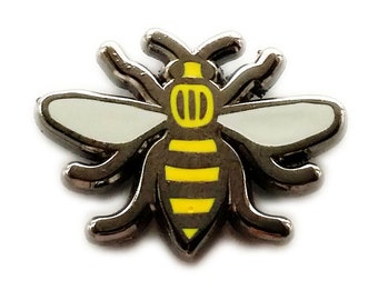 Gold Glitter Manchester Bee Pin Badge - Enamel Nickel-free Metal Brooch ...