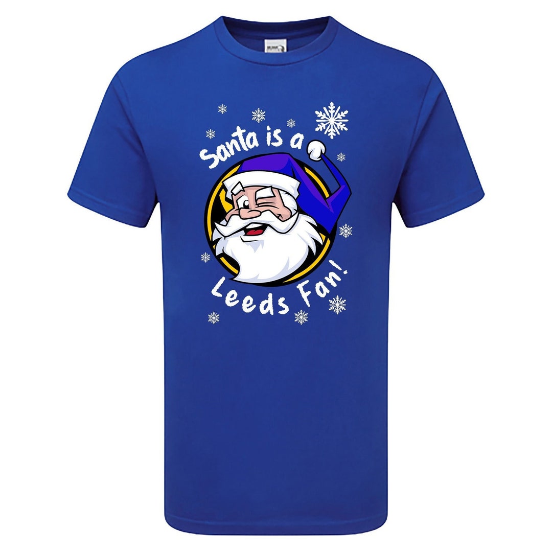 Santa is a Leeds Fan! Tshirt Mens Fanmade Merchandise - Etsy UK