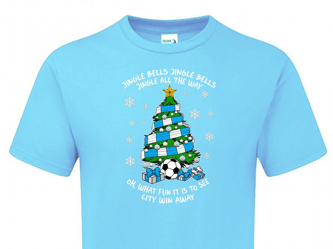 Childrens MANCHESTER CITY Christmas Tree Tshirt Fanmade Merchandise ...