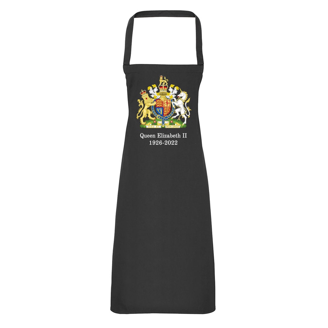 1926 - 2022 Queen Elizabeth II APRON Coat of Arms Printed Logo 100% ...