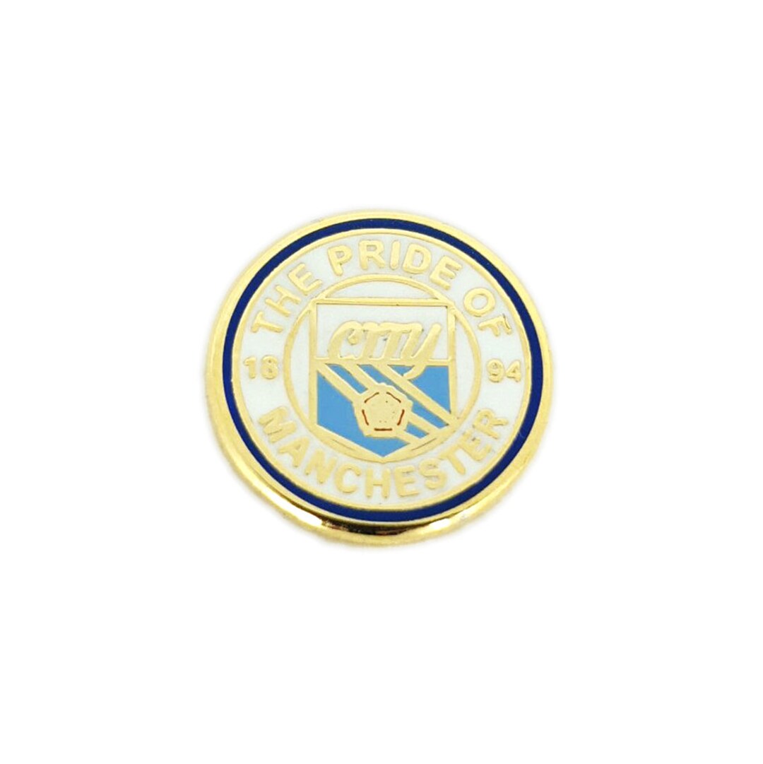 CITY the Pride of Manchester BADGE Fanmade Merchandise Small Crest Pin ...