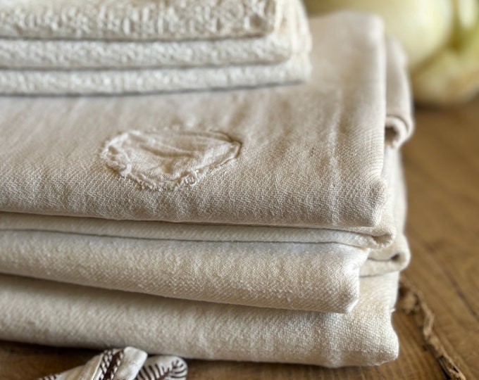 Timeworn 3 Bakery Sacks Bread Cloth White Tattered and Worn Fabric Bag ...