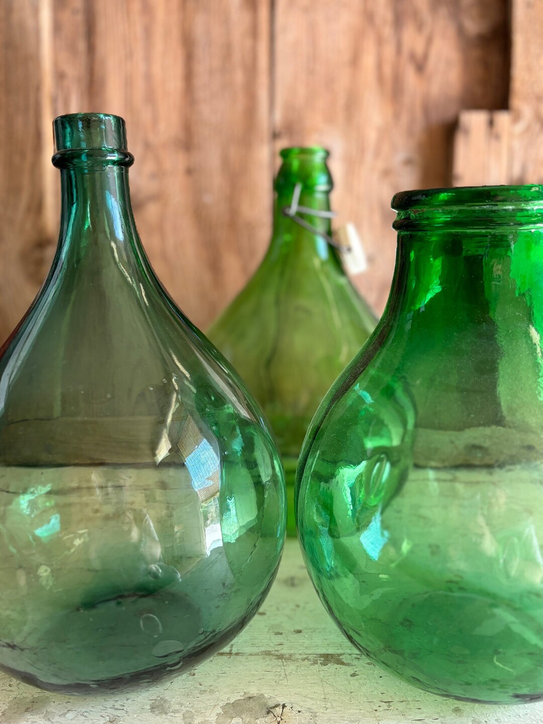 Vintage Italian Wine Demijohn Rustic Farmhouse Wide Neck Bottle Diy ...
