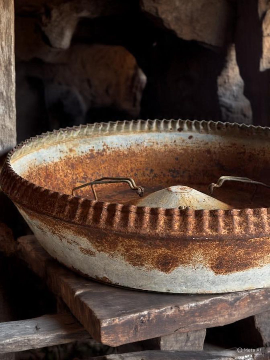 Vintage Zinc Bowl, Animal Feeder, Round Basin, Centerpiece, Planter Pot ...