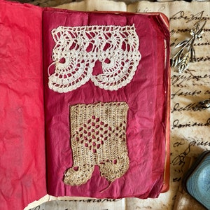 Antique 2 Crochet Lace Samples Book Hand Crochet Sampler Album Crochet ...