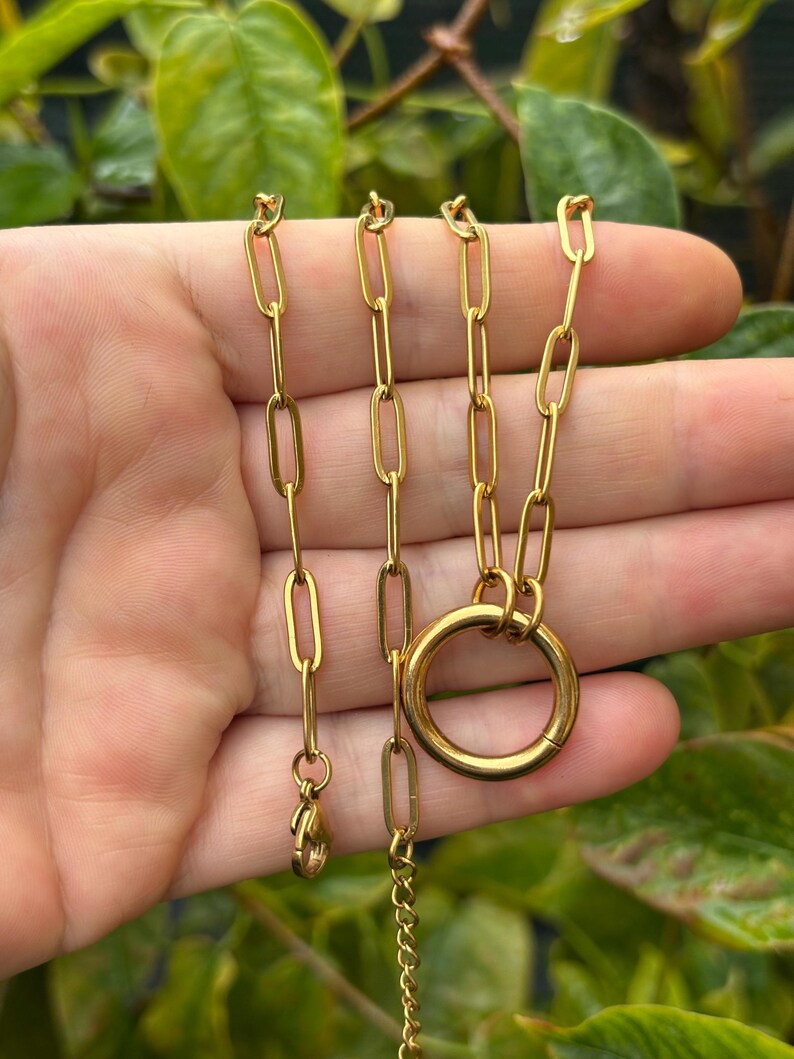 Hypoallergenic Steel Gold Paper Clip Necklace, Daily Necklace - Etsy