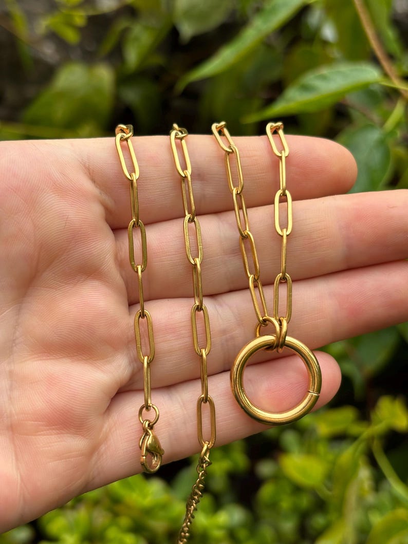 Hypoallergenic Steel Gold Paper Clip Necklace, Daily Necklace - Etsy