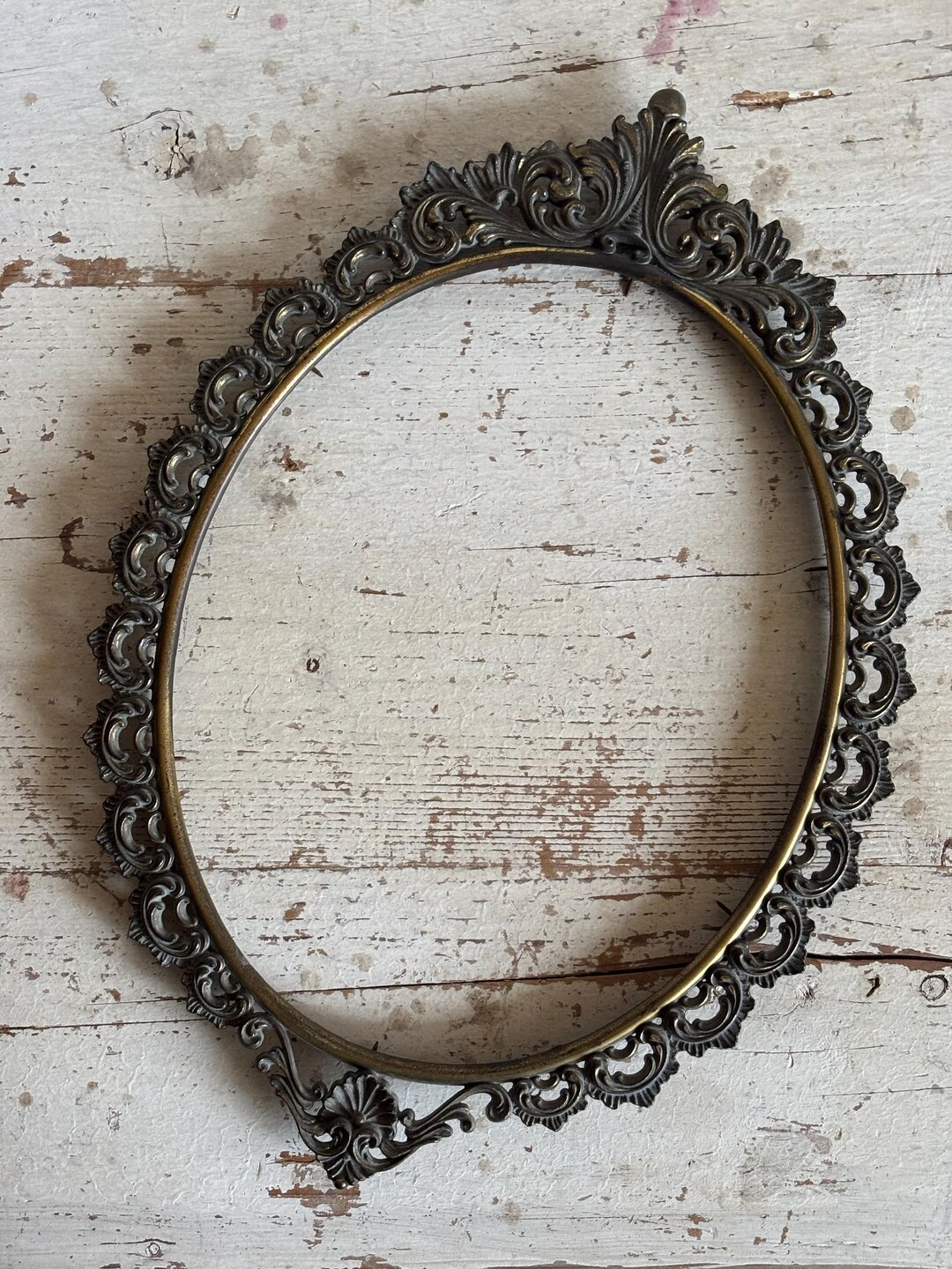 Vintage Italian Brass Ornate Rococo' Frame Oval Picture Frame Frame ...