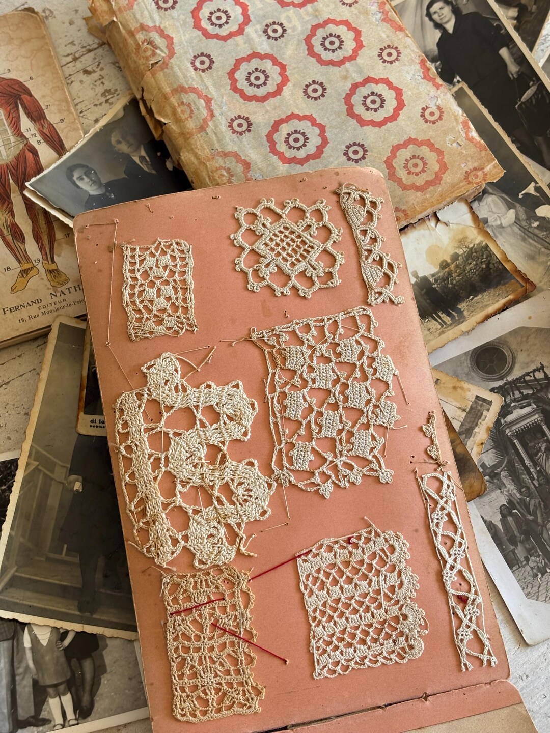 Antique Lacemaker's Samples Book, Girls Home-economics Lessons, Lace ...