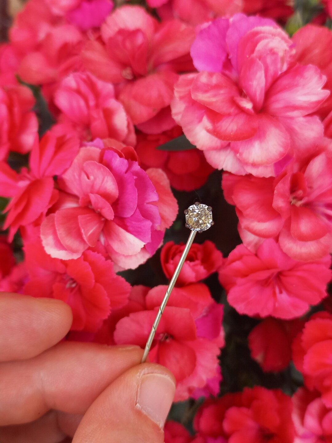 Antique Edwardian Paste Stone Stick Pin Twisted Gold Tie Pin Old ...