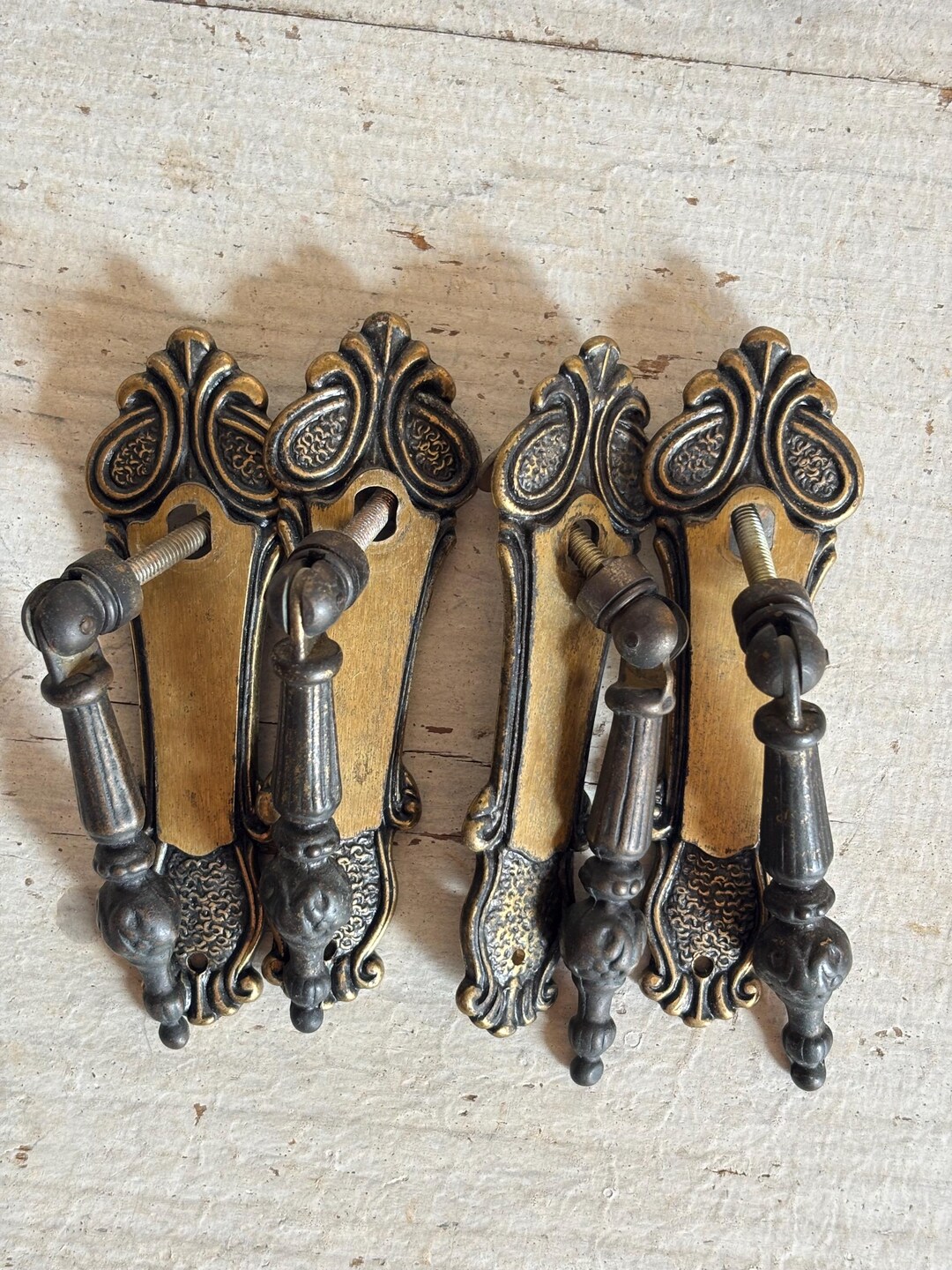 Vintage Brass Drawer Knobs SET, Hardware Steampunk Style, Pulls and ...