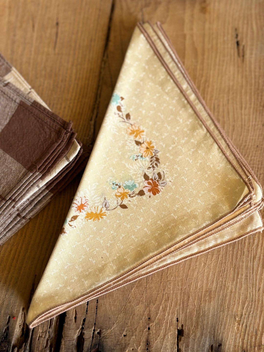 Vintage 1970 Retro' Flower Napkins Farmhouse Kitchen B&B Placemat ...